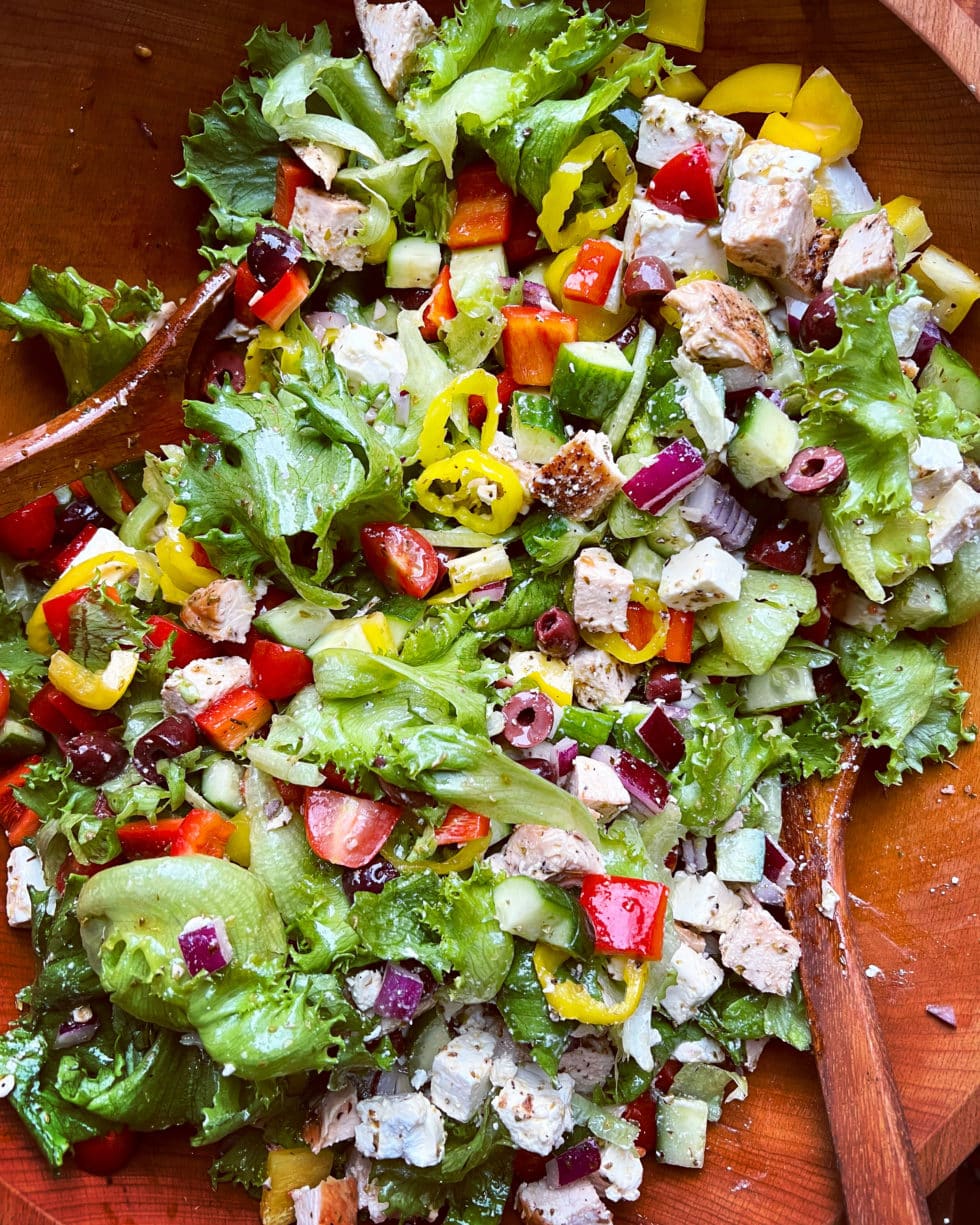 Loaded Greek Salad with Lemon Vinaigrette - Little Leaf Farms